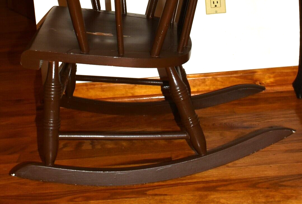 Antique Bent Wood Windsor Colonial Rocking Chair Rocker 40.5 " Tall | eBay