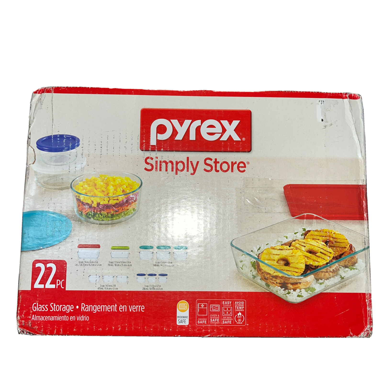 Pyrex 22 Piece Food Storage Container Set- Damaged box | eBay