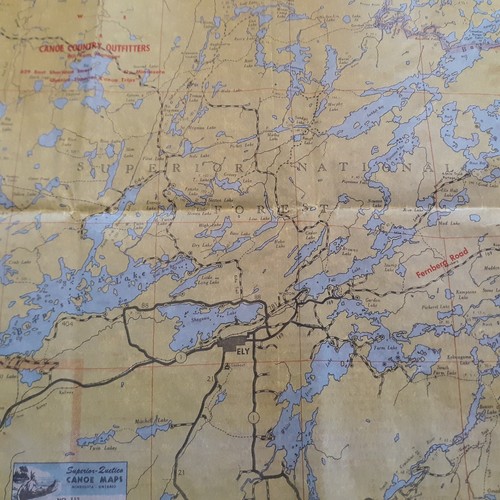 Vintage Lithograph Map of Superior & Quetico Canoe Maps No. 112rs ...