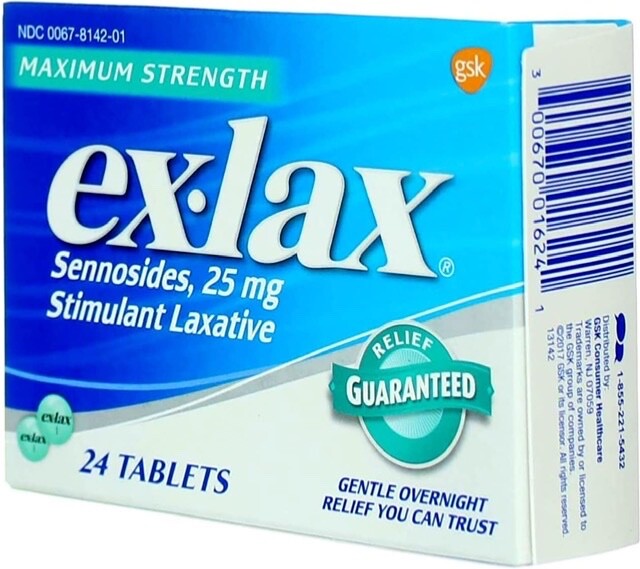 Ex-Lax Maximum Strength Stimulant Laxative Pills, 24 Count 764442791239 ...