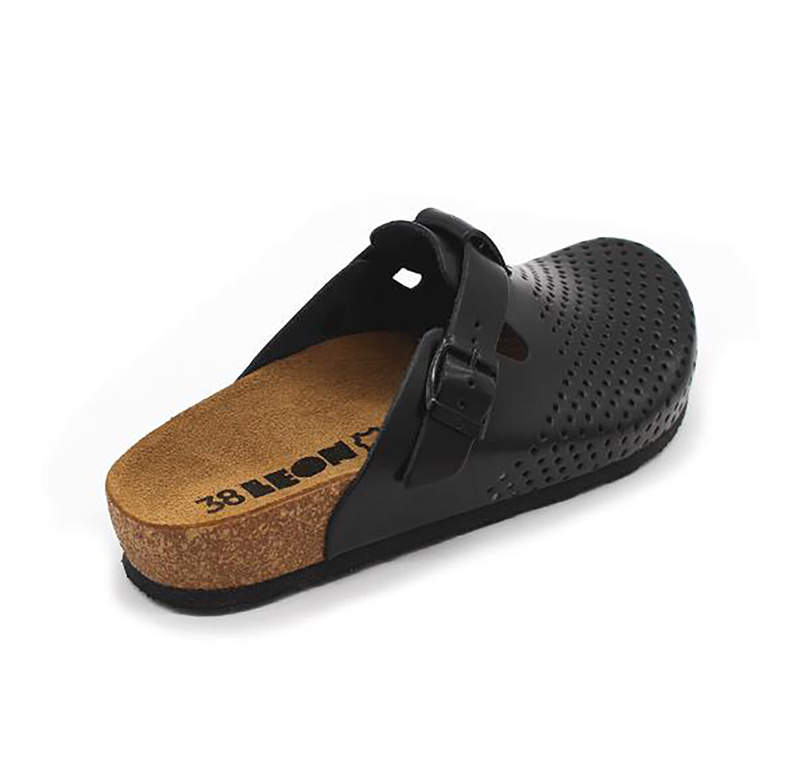 LEON 4250 Ladies Women Leather Slip On Sandals Mules Clogs Slippers ...