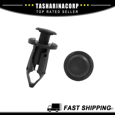 Piece of 100 Plastic Rivet Push Pin Type Trim Fastener Clips 9mm fit ...