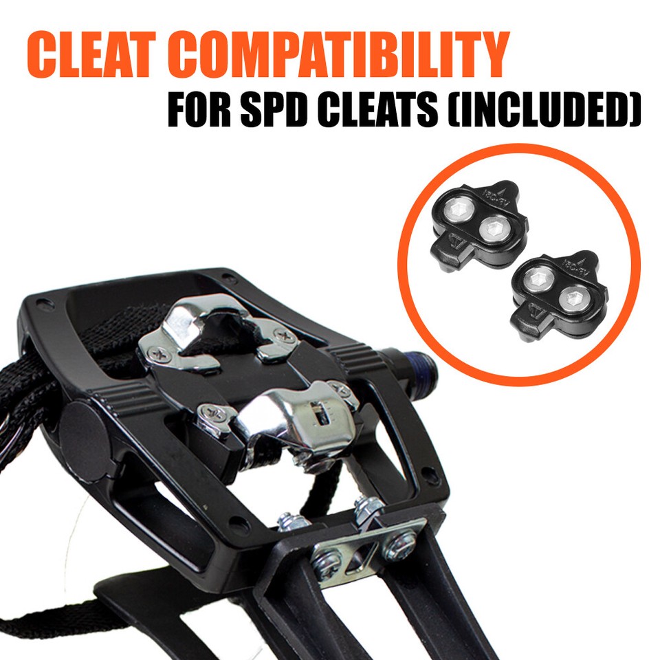 BV Shimano SPD Bike Pedals Clipless w/ Toe Clips Mountain Road Bike SPD ...