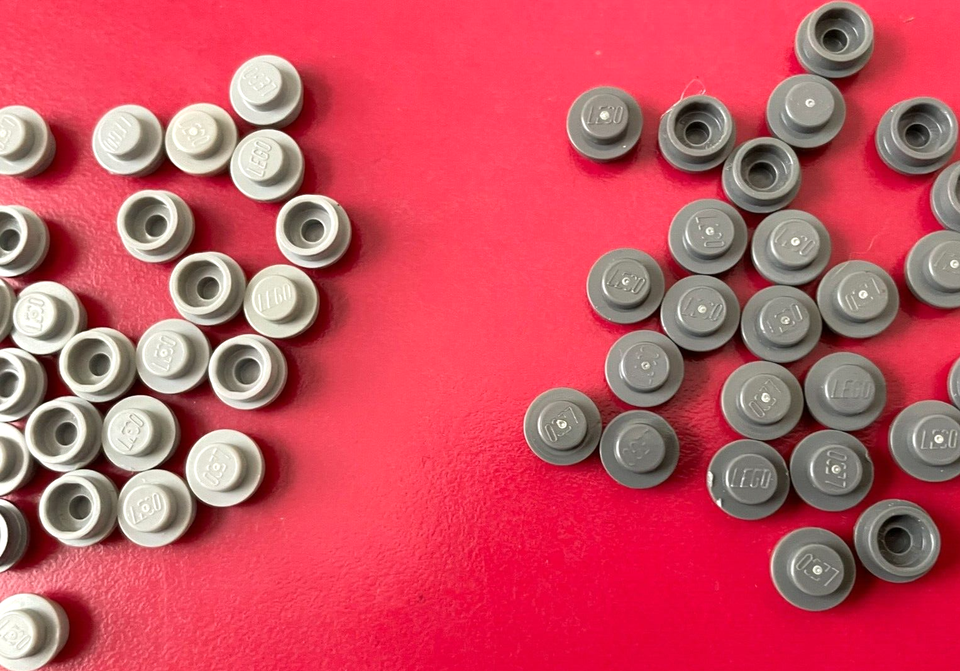 LEGO 1x1 LIGHT DARK GRAY ROUND PLATE STUD (50 pieces) #4073 Parts ...