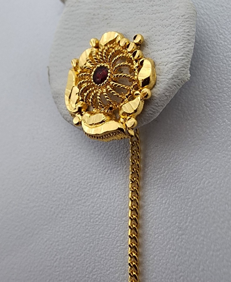 20k .833 Gold Red Enamel Cannetille India Threader Earrings Au 2302 | eBay