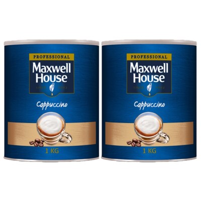 Maxwell House Cappuccino 2 x 1Kg Tins Instant Coffee Powder - 146 ...