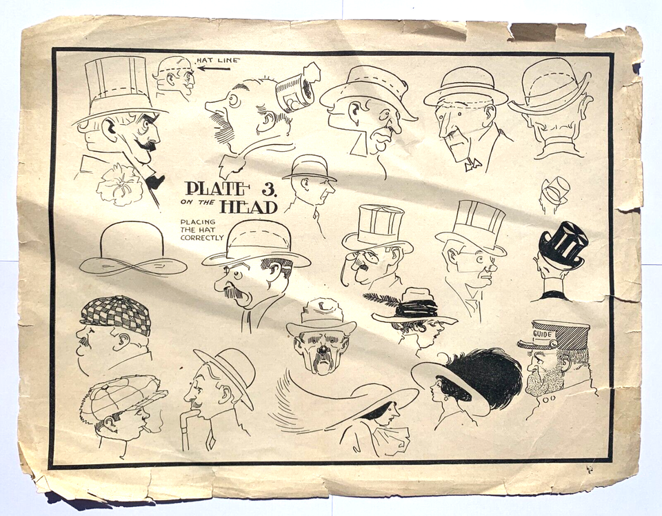 C.1920 CARTOON ILLUSTRATION COURSE PLATE LANDON COMIC BOOK HISTORY ...