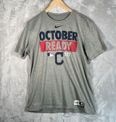 Cleveland Guardians Shirt Men Large Gray Nike Athletic Cut October ...