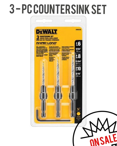 DEWALT Countersink Drill Bit Set #6, #8, #10, 3-Piece (DW2535) USA 🇺🇸 ...