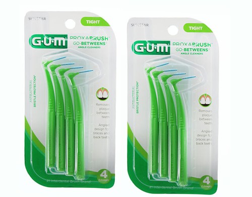 Dental Floss GUM Proxabrush Go Between Angle Cleaners 4 Count 2 Pack | eBay