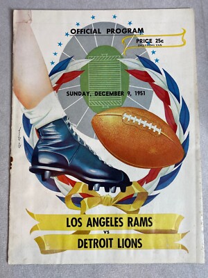 Lions Gridiron News 1951 Detroit Lions vs Los Angeles Rams - O | eBay