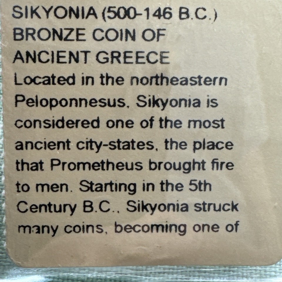 Sikyonia Sikyon (500-146B.C.) Bronze Ancient Greece Coin DOVE | eBay