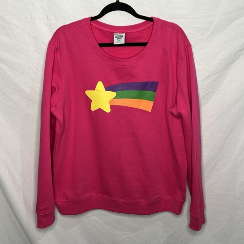Gravity Falls Mabel's Rainbow Star Sweatshirt Sz 2X Pink Disney Hot ...