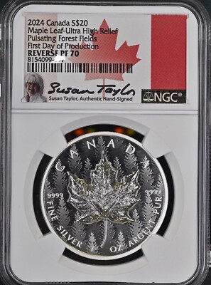 2024 $20 REVERSE PROOF SILVER PULSATING FOREST FIELDS MAPLE LEAF NGC ...