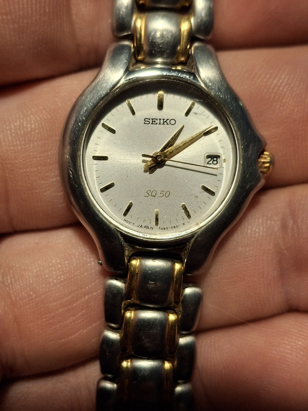 Seiko Sq 50 Ladies Two Tone Quartz Vintage 1990s Watch - Gem