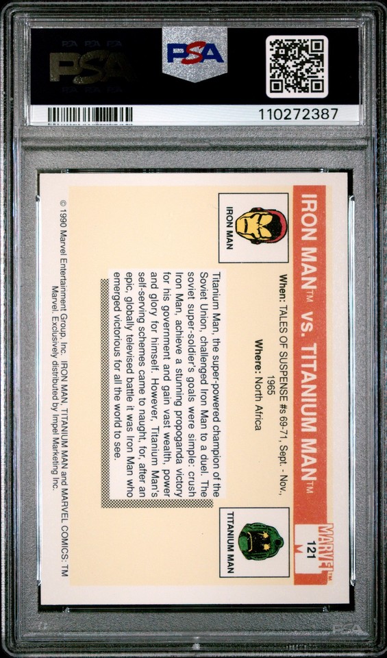 1990 MARVEL UNIVERSE #121 IRON MAN VS. TITANIUM MAN PSA 8 | eBay