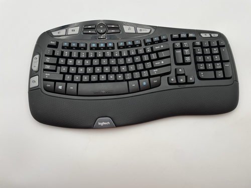 Logitech K350 Wave Wireless Ergonomic Keyboard Black Comfy Wrist Rest ...