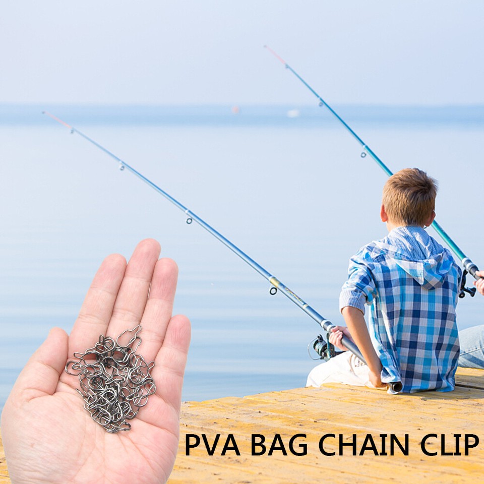 50pcs PVA Bag Link Clip PVA Mesh Coarse Method Feeder Carp Fishing ...