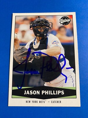 JASON PHILLIPS 2004 UPPER DECK VINTAGE #241 AUTO IP SIGNED NEW YORK ...