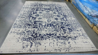 CREAM / NAVY 8' X 10' Back Stain Rug Reduced Price 1172600803 MAD603D-8 ...