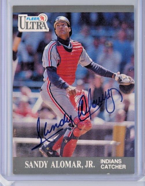 1991 Fleer Ultra #105 Sandy Alomar Jr AUTOGRAPH - Cleveland | eBay
