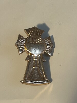 Vintage First Holy Communion Pin Chalice Host IHS Silver Toned Latch ...