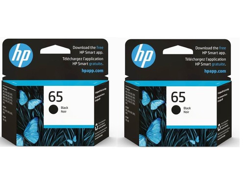 2PK Genuine HP 65 Ink Cartridge Black Pack for HP 2622 3752 3722 ...