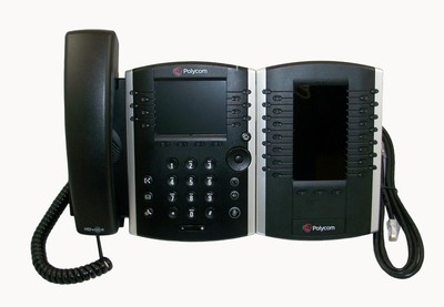 Polycom VVX 411 Phone 2200-48450-025 with VVX Color Exp Module 2200 ...