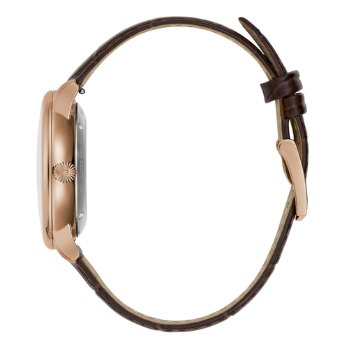 Bulova Watch Hudson Automatic Rose Gold White Dial 39mm Leather 97B225 ...