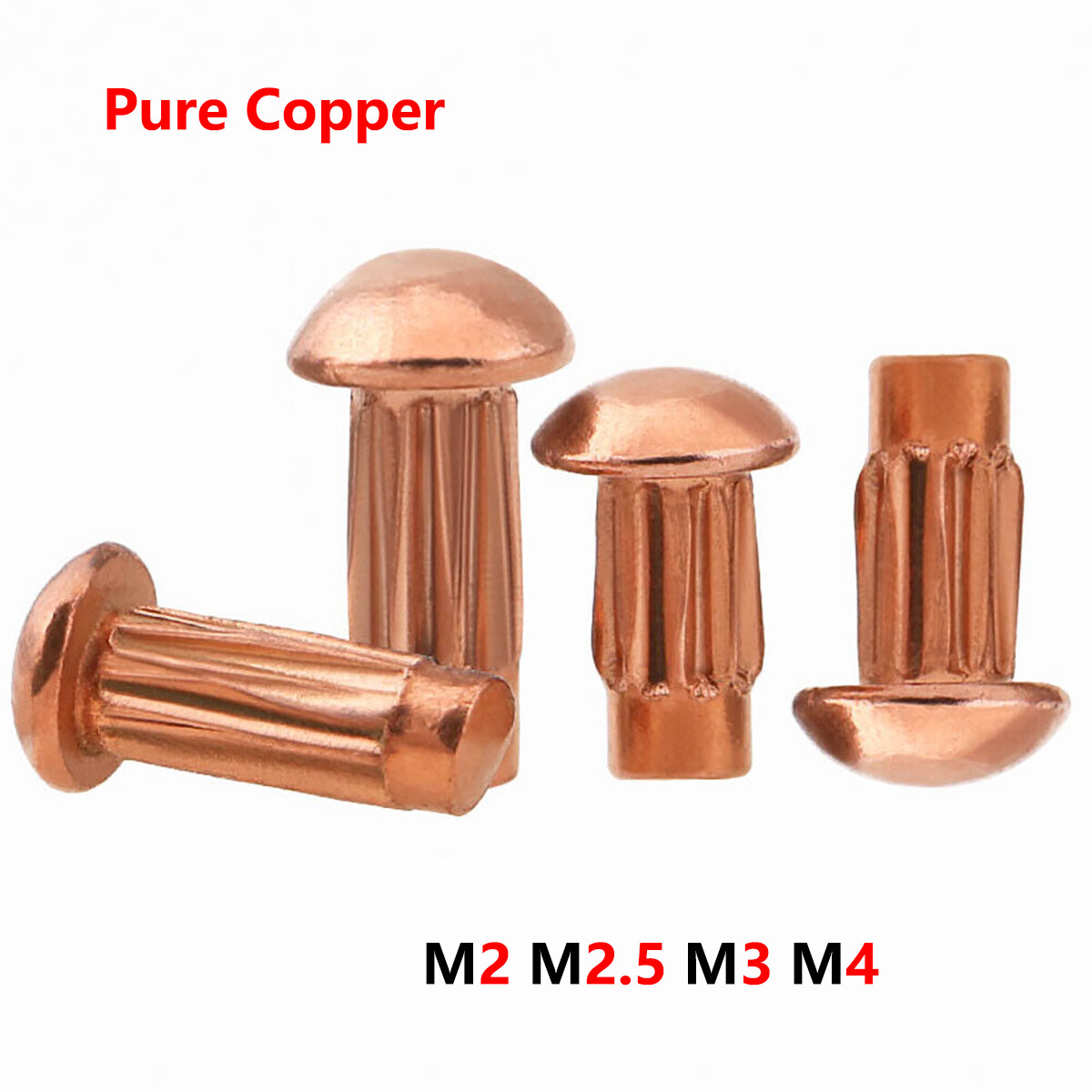 M2 M2.5 M3 M4 Pan Head Pure Copper Knurled Rivets Nut Insert | eBay
