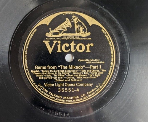 Victor Light Opera Company – Gems From "The Mikado" 78 RPM 12" PRE WAR ...