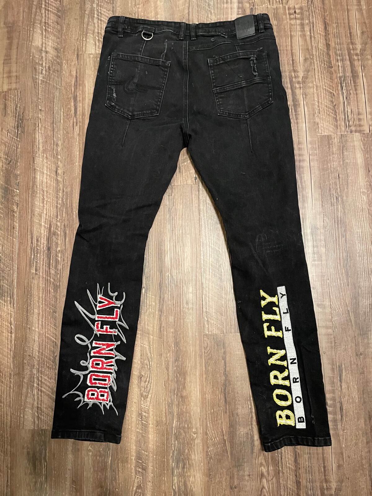 Mens Born Fly Anytown USA Logo Designer Denim Jeans P… - Gem
