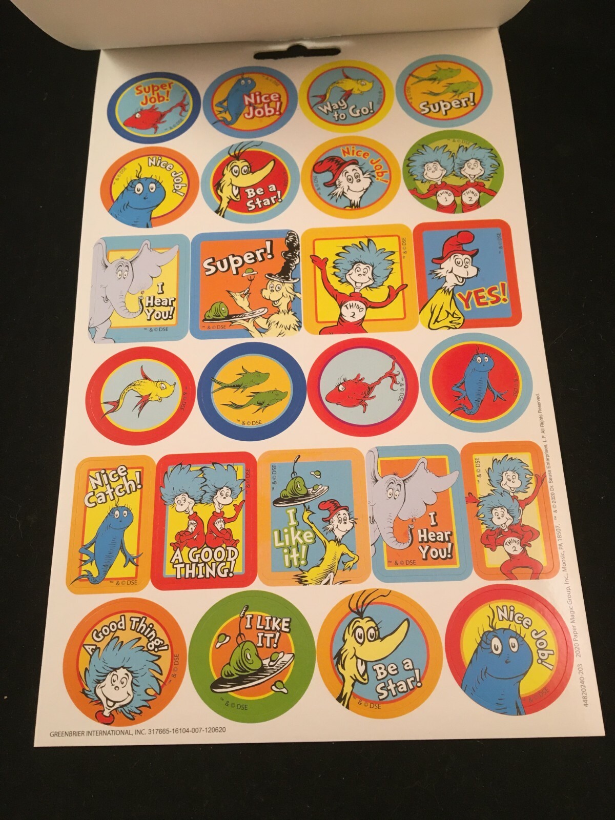 Dr. Seuss - Sticker Book - 245 Stickers - 1 Foil Sheet - 4 Sheets Total ...