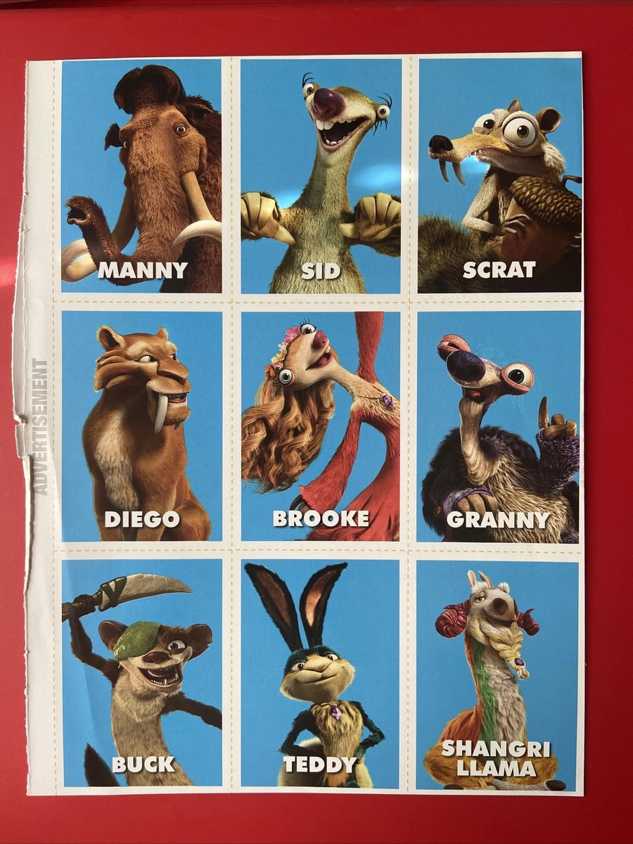 Ice Age Movie Characters Names