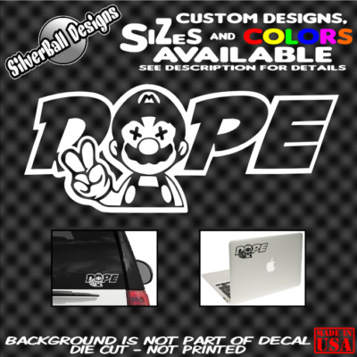 Dope Mario Custom Vinyl Decal Sticker Car Truck Window Nintendo JDM ...