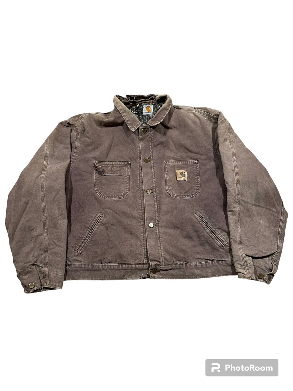 Vintage Carhartt Aztec Pile Lined Jacket JP1073 Mocha… - Gem