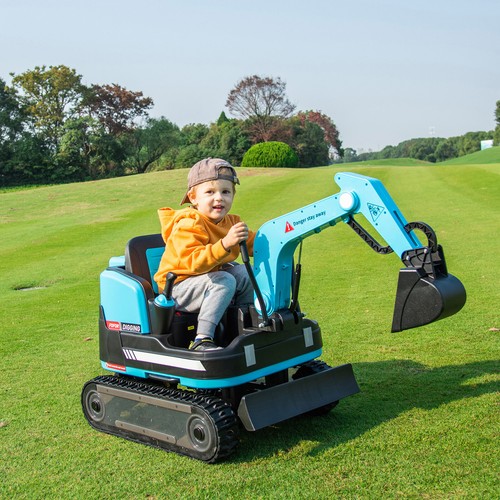 2IN1 12V 360° Kids Blue Ride on Traxcavator Excavator Toys with RC | eBay