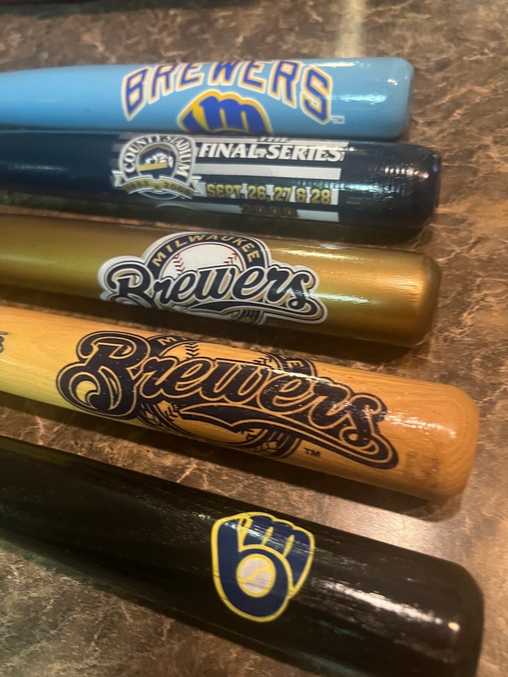 MLB - Milwaukee Brewers Mini bats LOT Last Series vs Reds Rickie Weeks ...