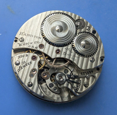 VINTAGE 16 SIZE HAMILTON GRADE 992B 21 JEWELS MODEL 5 POCKET WATCH ...