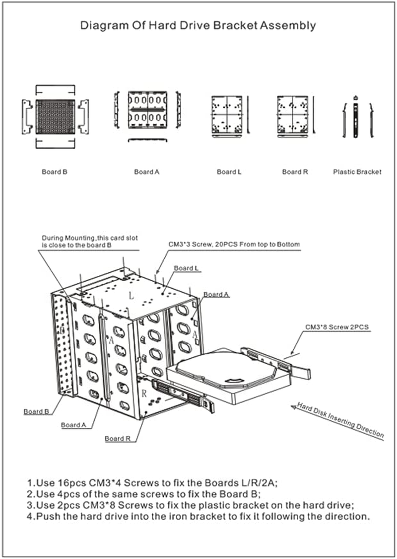 Stainless Steel Hard Drive Cage, 5.25" to 5X 3.5" Rack SAS for Computer ...