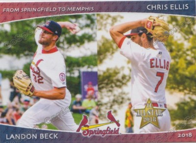 2018 Springfield Cardinals SGA Landon Beck Chris Ellis RC Rookie St ...