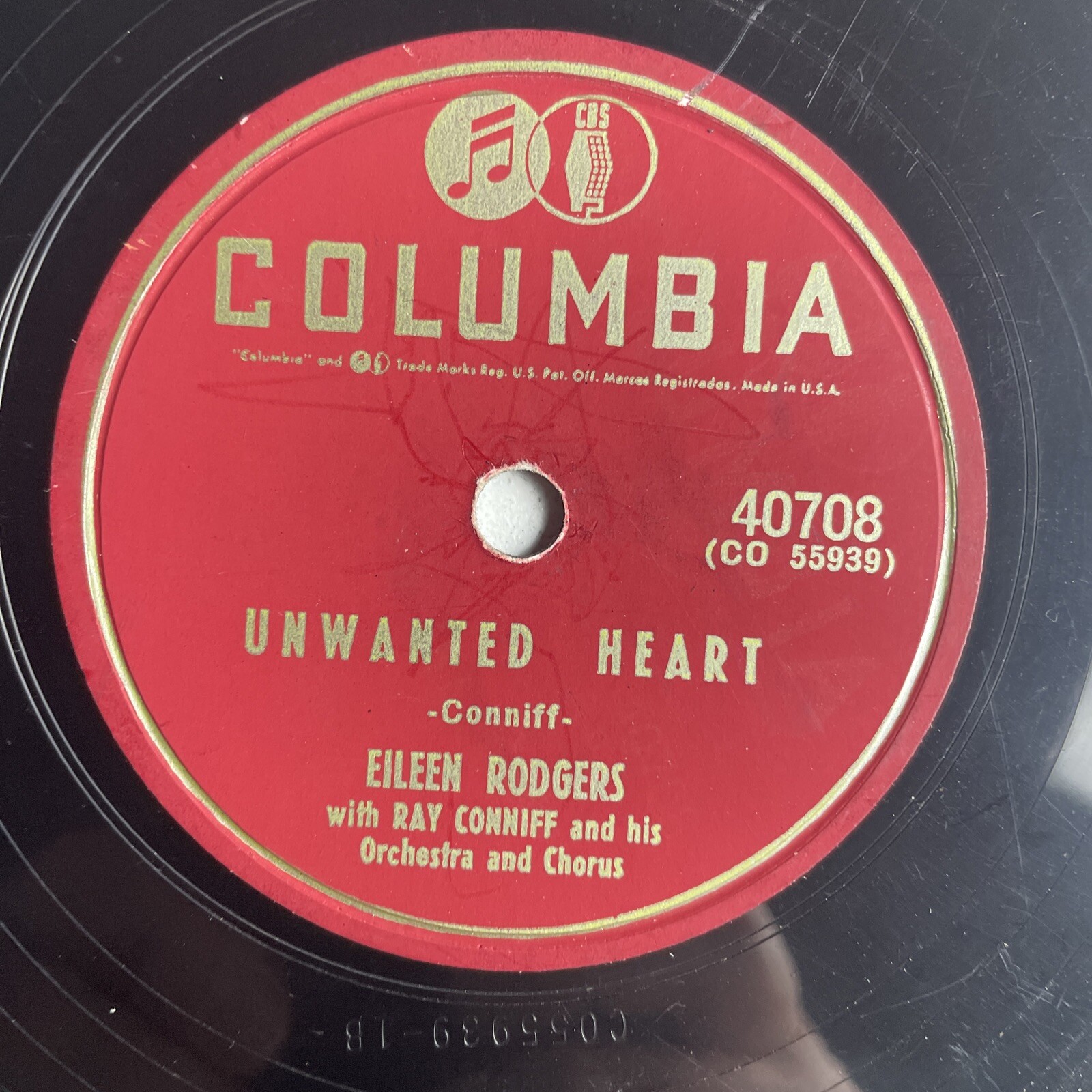10" 78 RPM-Eileen Rodgers-Miracle of Love/Unwanted Heart/Columbia 40708 ...
