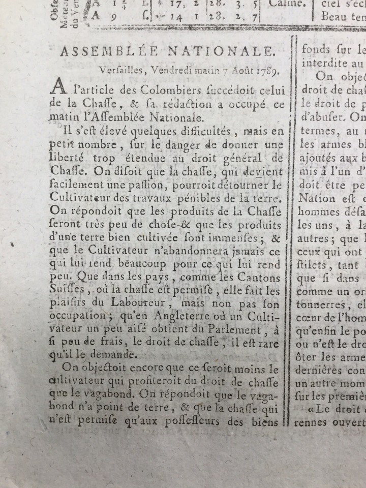 The Hunt In 1789 Millanois Deputy Of Lyon Rare Journal French ...