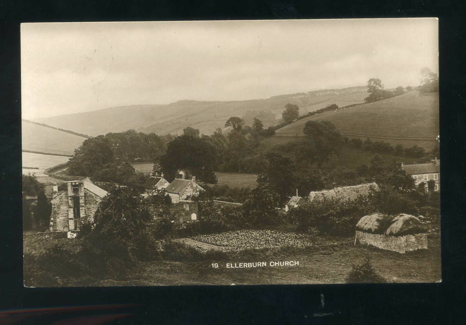 ELLERBURN Yorkshire View of village with Houses and Church RP | eBay UK