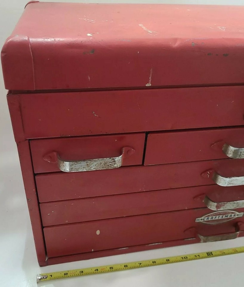 Bench Tool Box Craftsman 6 Drawer Mechanics 1950s Vintage Old Chest ...