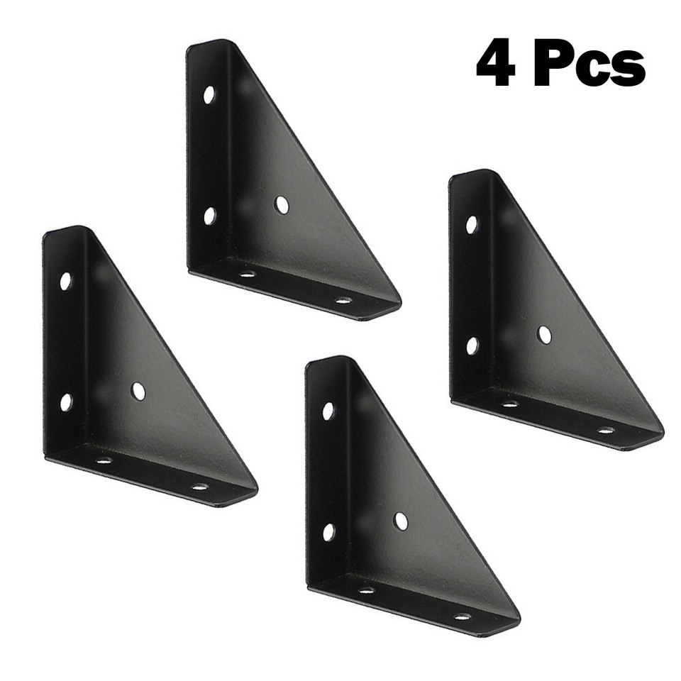 Corner Brackets Black/White Heavy Iron Triangular Reinforcement 1.5mm ...