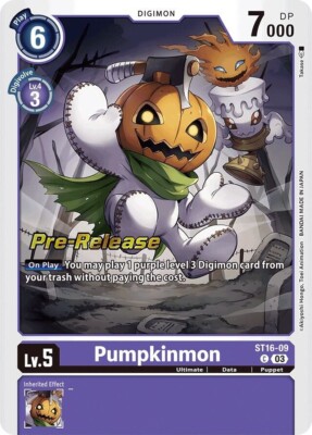 Pumpkinmon Pre-Release Foil - ST16-09 NM - Digimon TCG | eBay