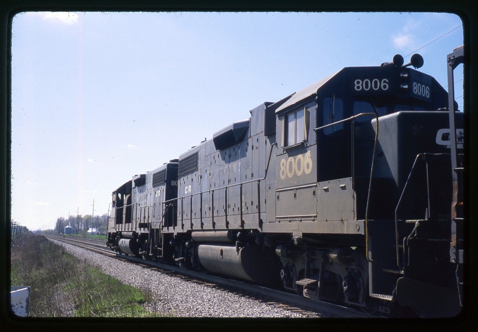 Railroad Slide - Conrail #8006 Locomotive 1981 Delta Ohio Ballast Train ...