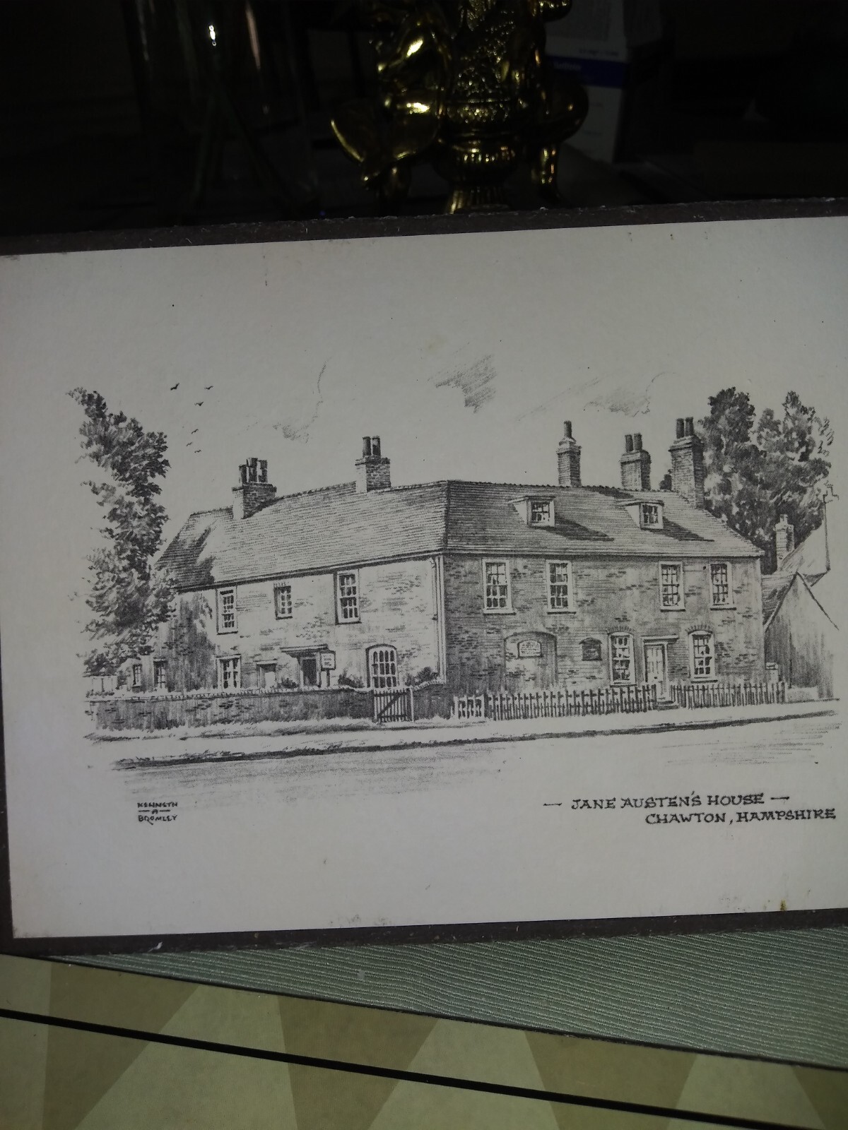 Kenneth A. Bromley Jane Austen's House England VTG Print on Wood 6" x 8 ...