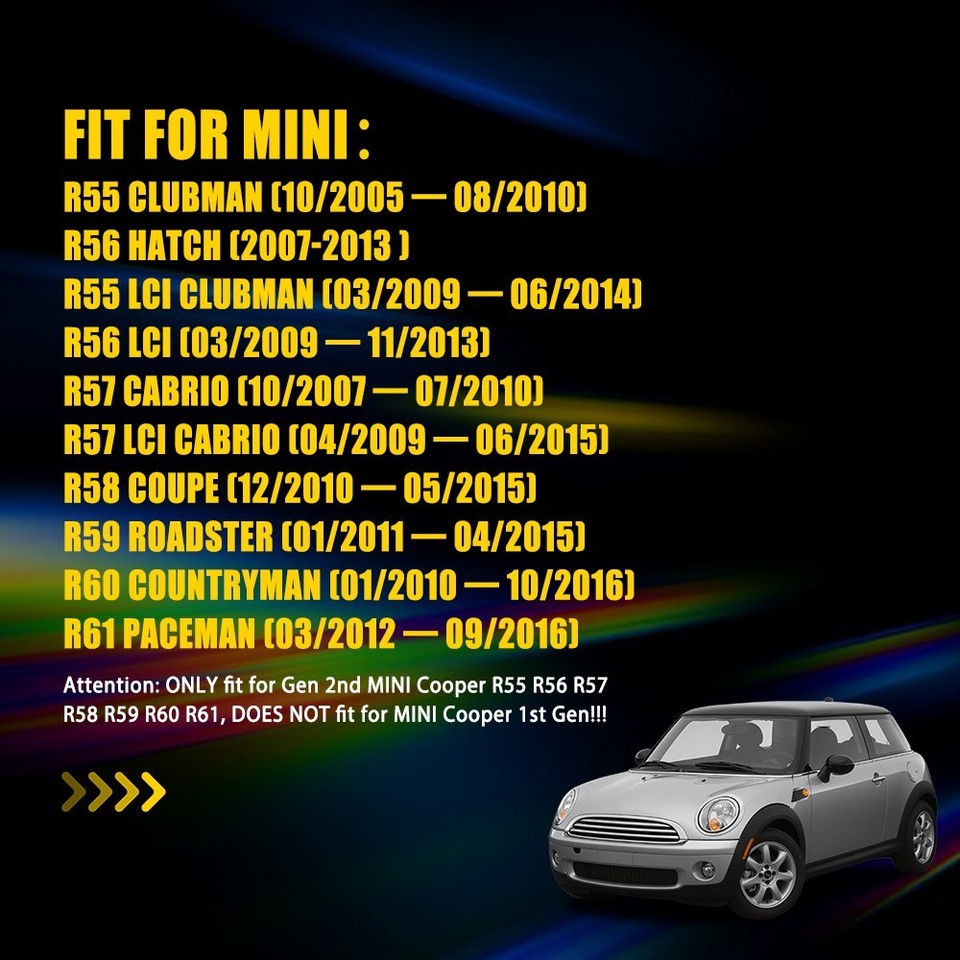 For Mini R55 R56 R57 R58 R59 R60 R61 Front Rear Bumper Side Marker ...